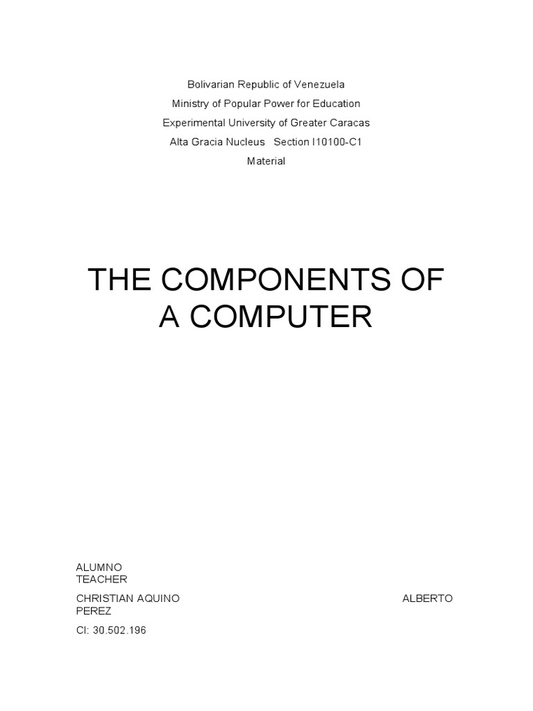 Trabajo de Ingles | PDF | Computer Data Storage | Input/Output