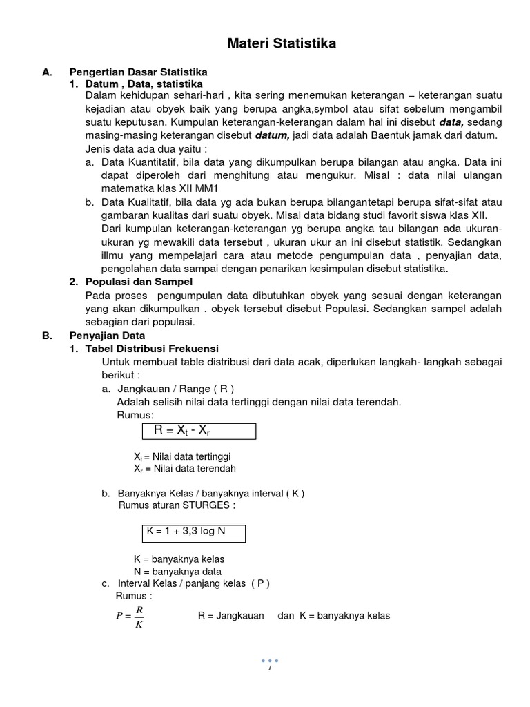pENGANTAR STATISTIKA | PDF