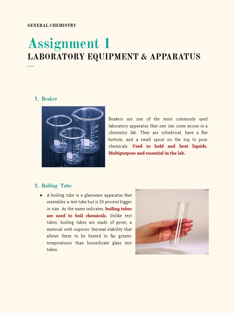 Assignment 1: Laboratory Equipment & Apparatus | PDF | Glasses | Filtration
