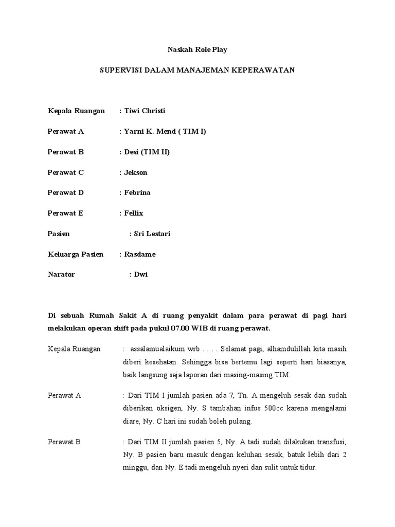 Roleplay Supervisi | PDF