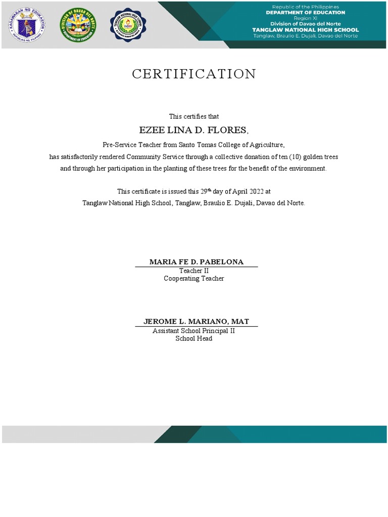 Certification Community Service | PDF