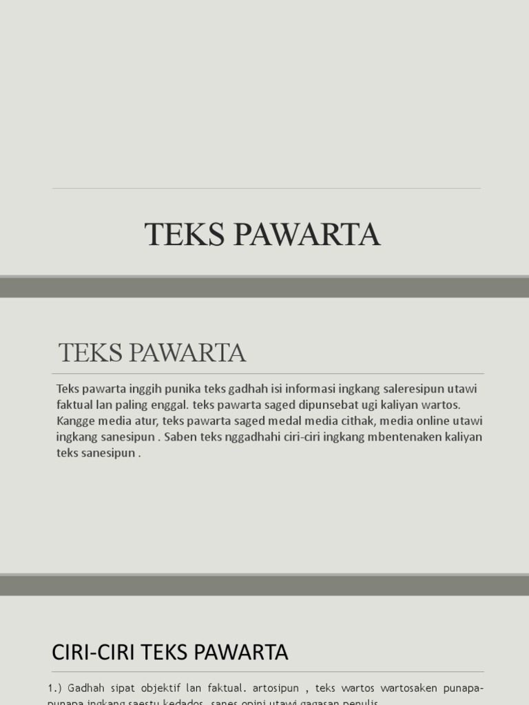 Kelompok 5 - Teks Pawarta - Kelas 5 SD | PDF