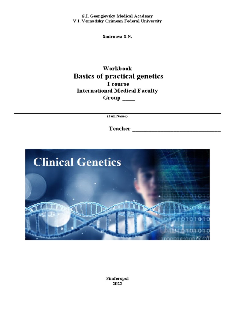 Basics of Practical Genetics: Workbook I Course International Medical ...