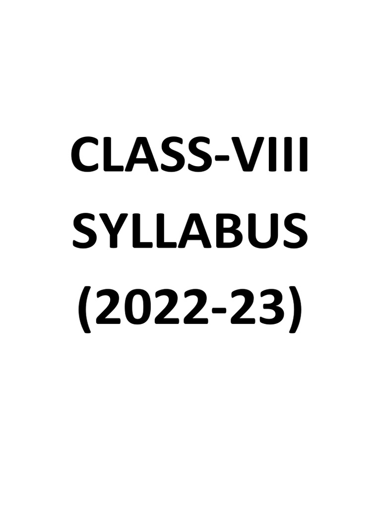 Syllabus Class 8 20222023 | PDF | Educational Technology | Multimedia