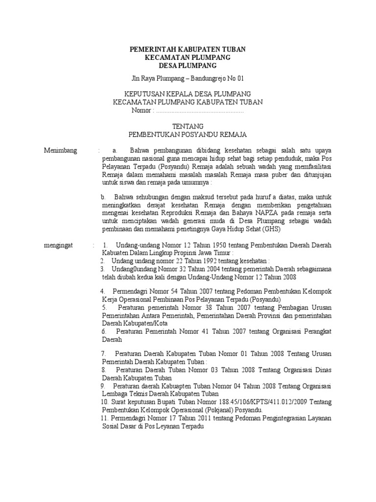 Contoh SK Posrem | PDF