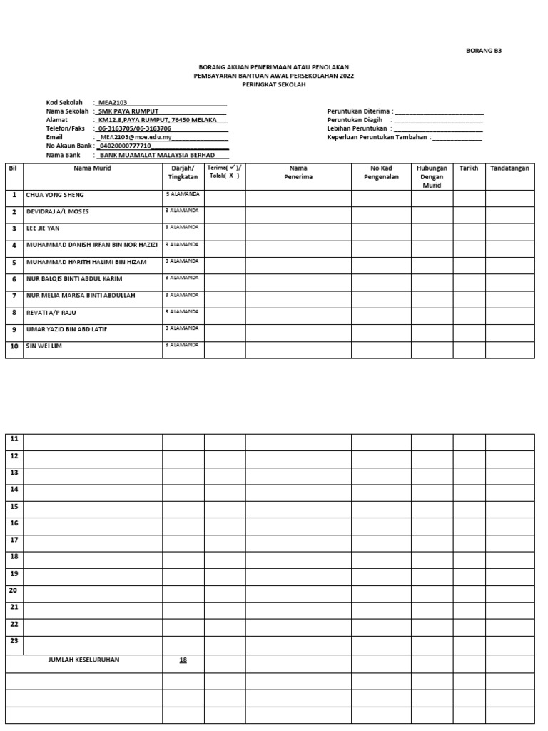 Borang B3 Group B 3a Pdf