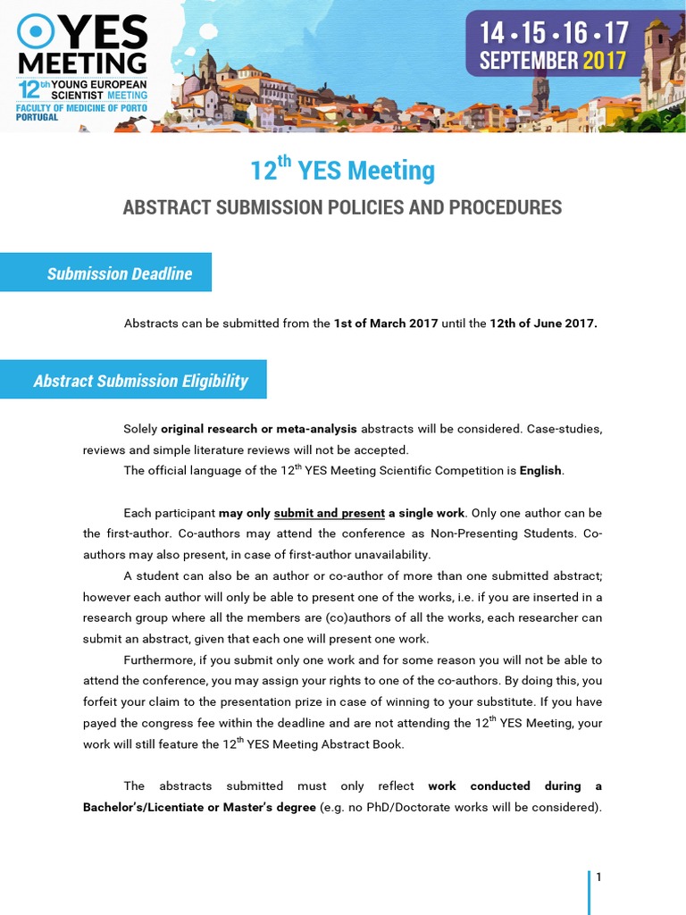 Abstract Submission Policies and Procedures 2017 | PDF | Abstract ...