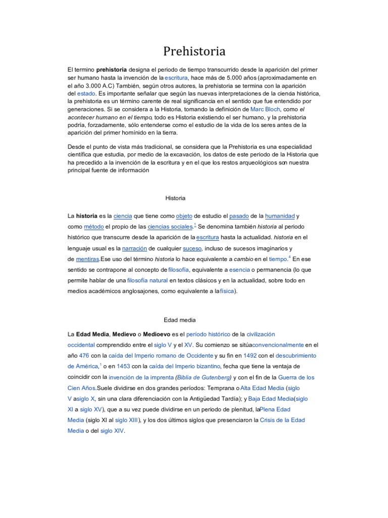 Los 5 períodos de la historia | PDF