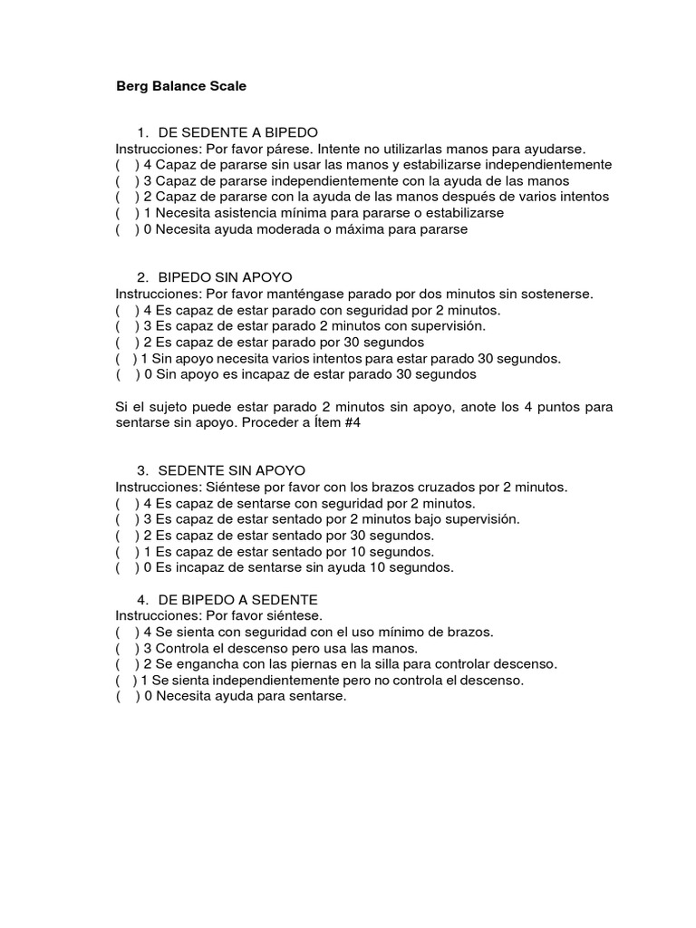 Escala de Berg1 | PDF