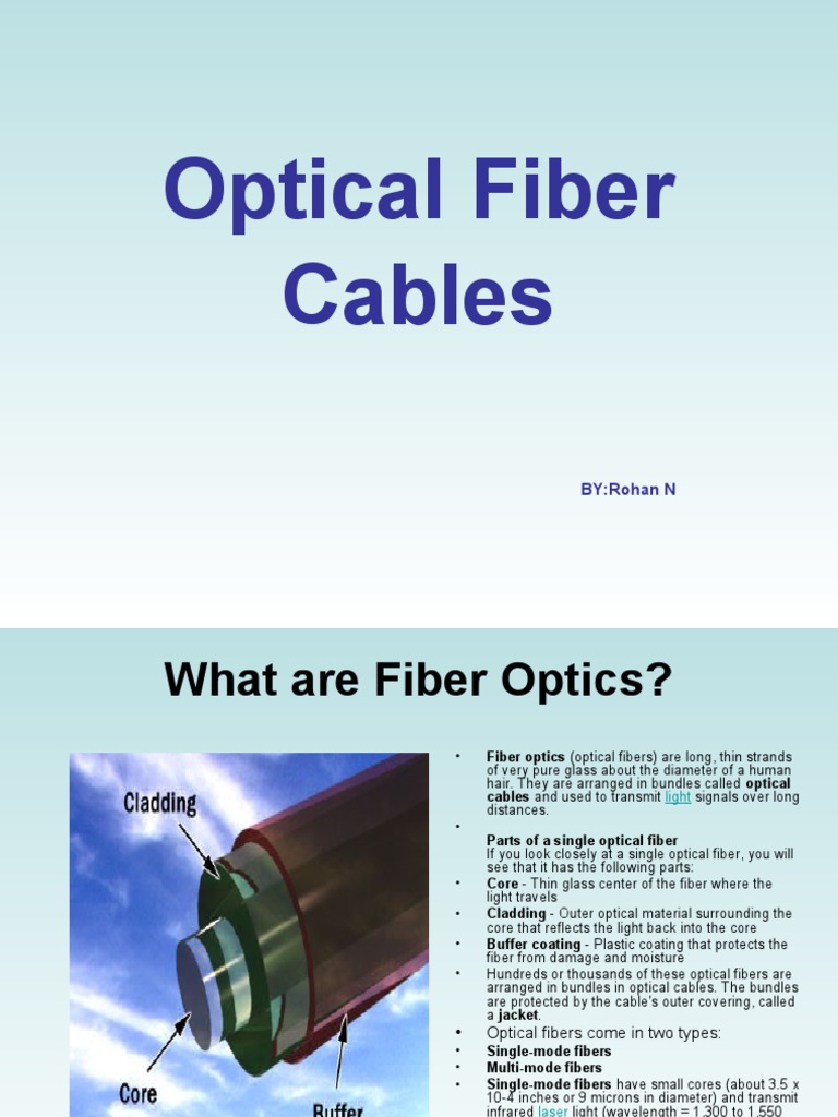 Presentation On Optical Fiber | PDF | Optical Fiber | Electronics