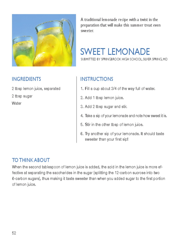 Sweet Lemonade: Instructions Ingredients | PDF