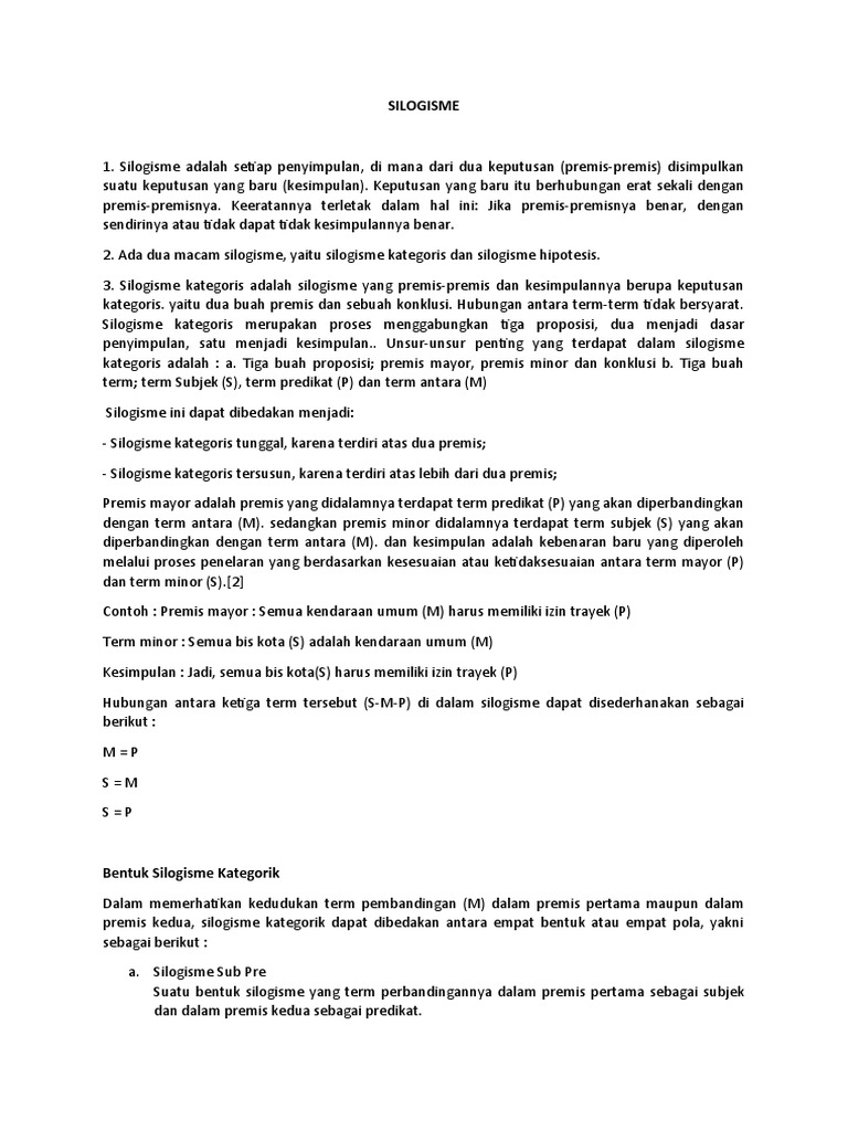 SILOGISME | PDF | Filsafat