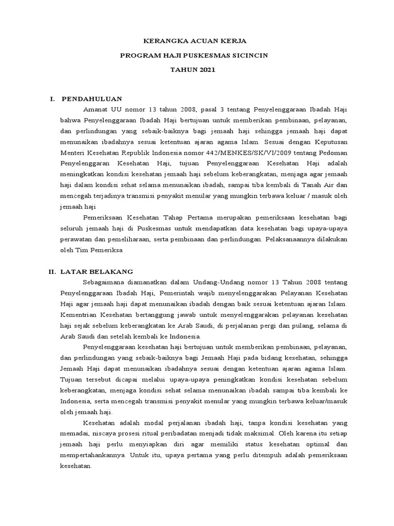 KAK Program Haji Th.2021 | PDF | Sains & Matematika