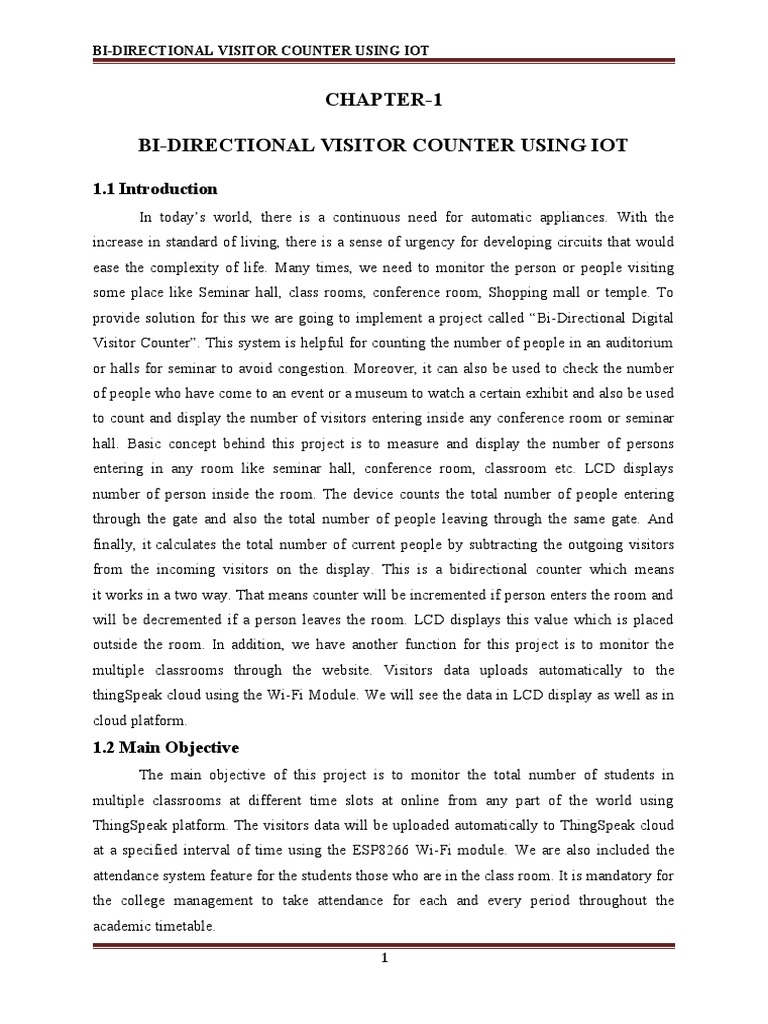Bi-Directional Visitor Counter Using Iot | PDF | Rectifier | Arduino
