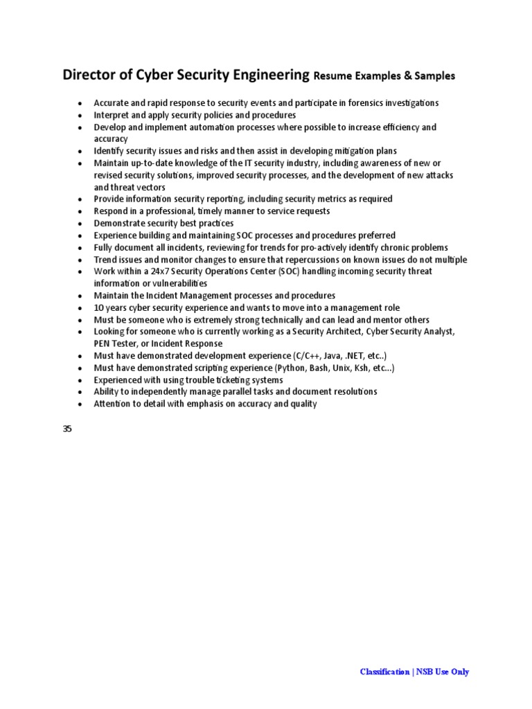 Director of Cyber Security Engineering | PDF