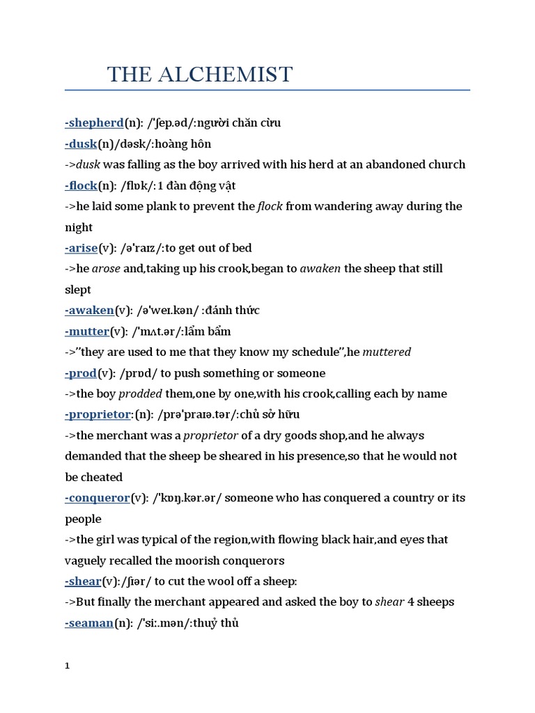 THE ALCHEMIST | PDF | Luck