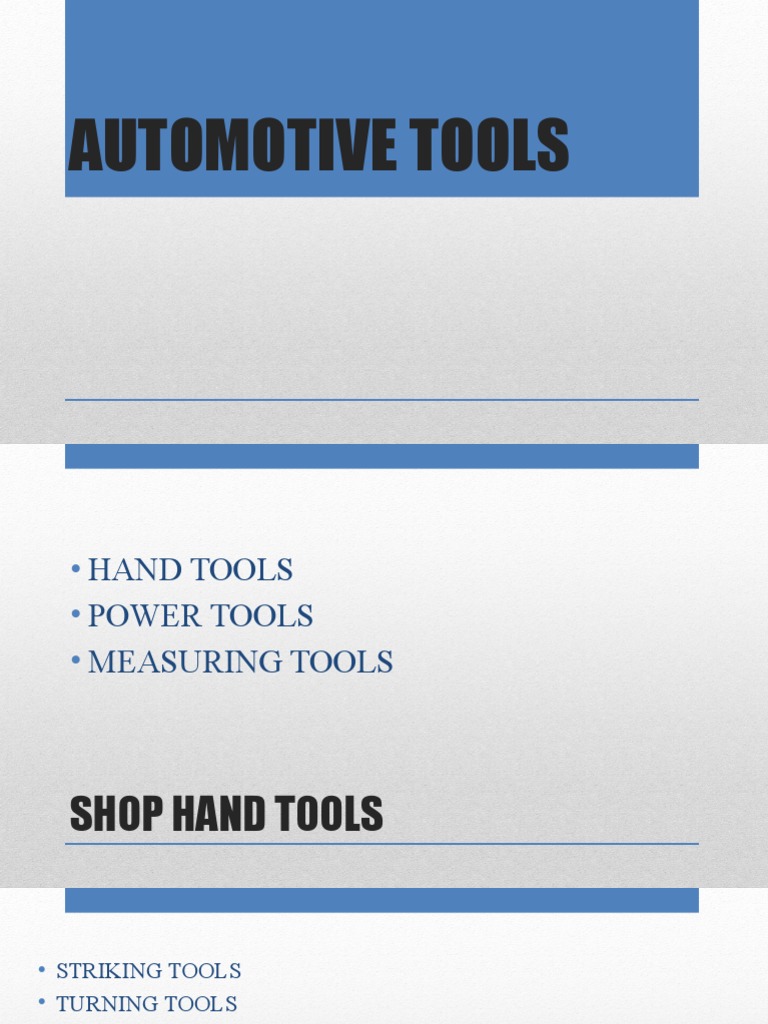 Automotive Hand Tools | PDF