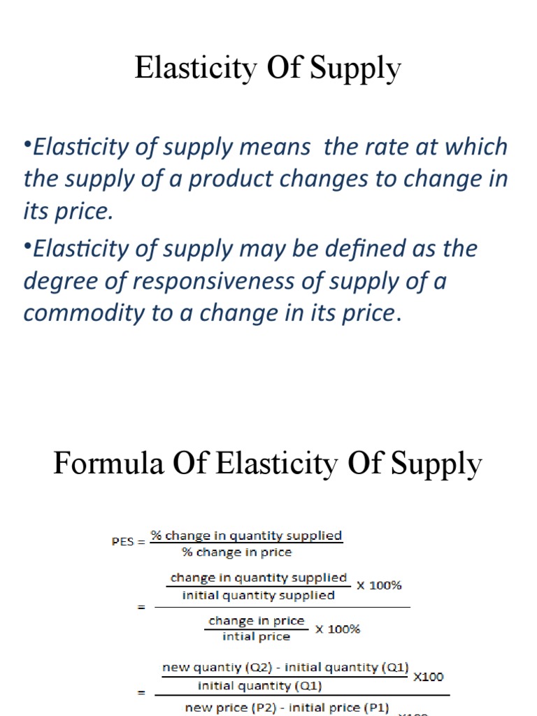 Elasticity of Supply | PDF | Elasticity (Economics) | Supply (Economics)