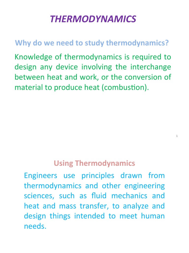Thermodynamics: Why Do We Need To Study Thermodynamics? | PDF | Heat ...