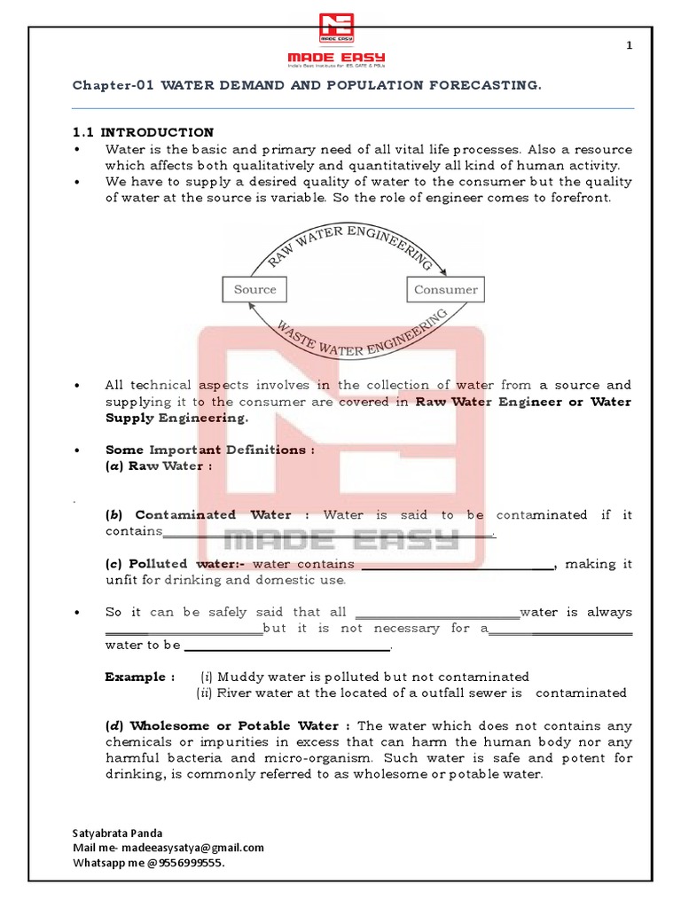 Chapter 1 - Water Demand PDF | PDF | Water | Drinking Water