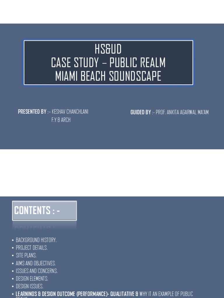 HSUD PUBLIC REALM CASE STUDY Keshav Chanchlani | PDF