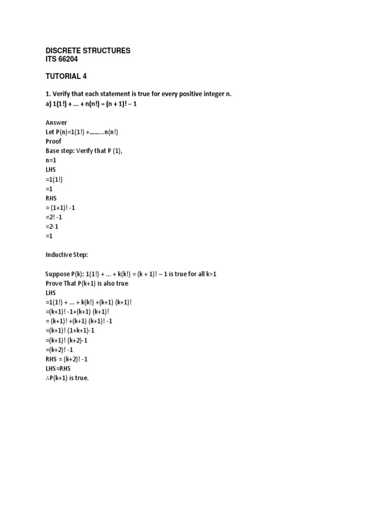 Discrete structures formula proofs | PDF | Mathematics | Number Theory