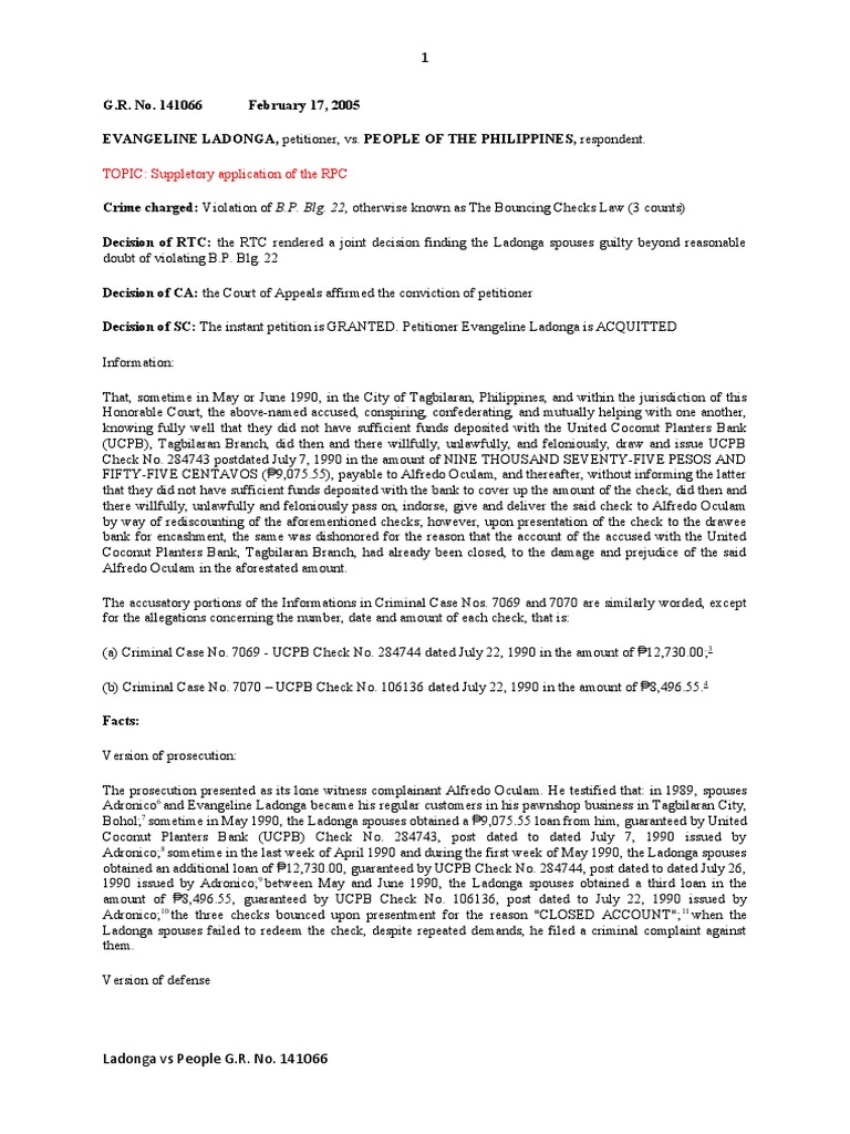 Ladonga Vs People | PDF | Conspiracy (Criminal) | Crime & Violence