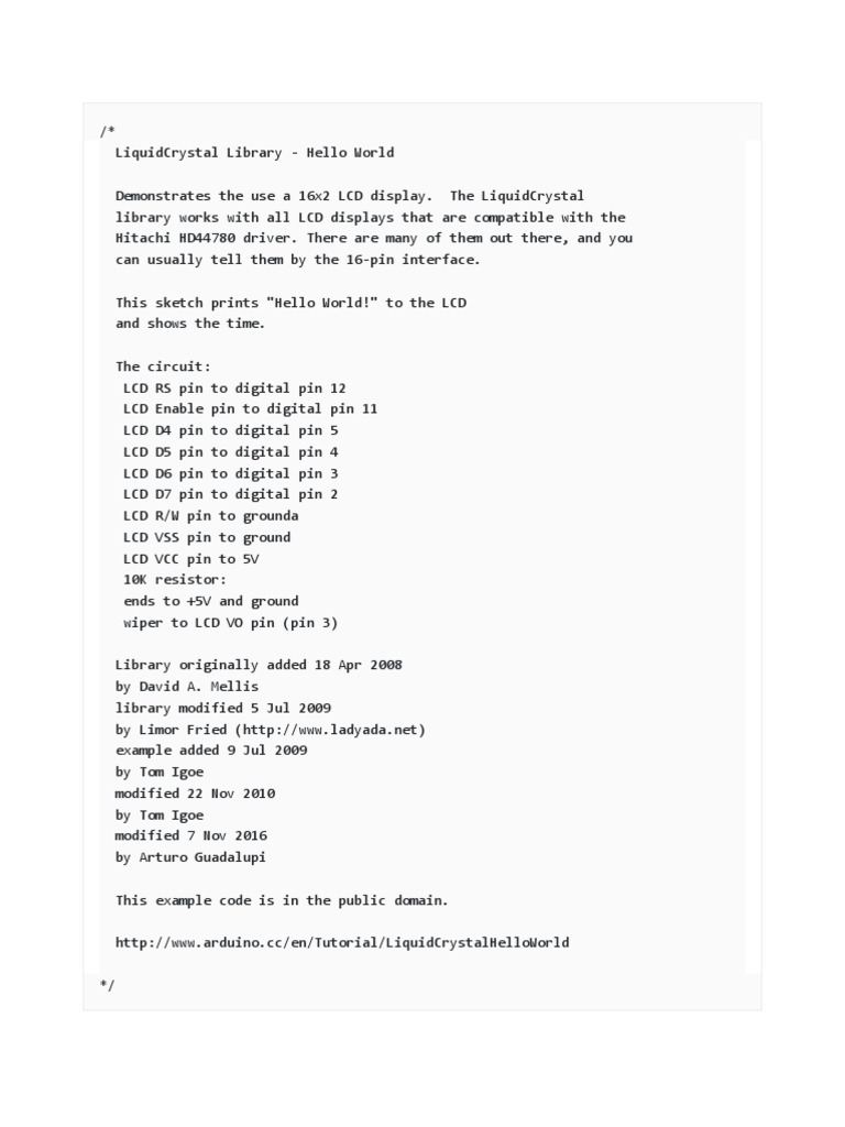 LiquidCrystal Library | PDF | Information Age | Software Development