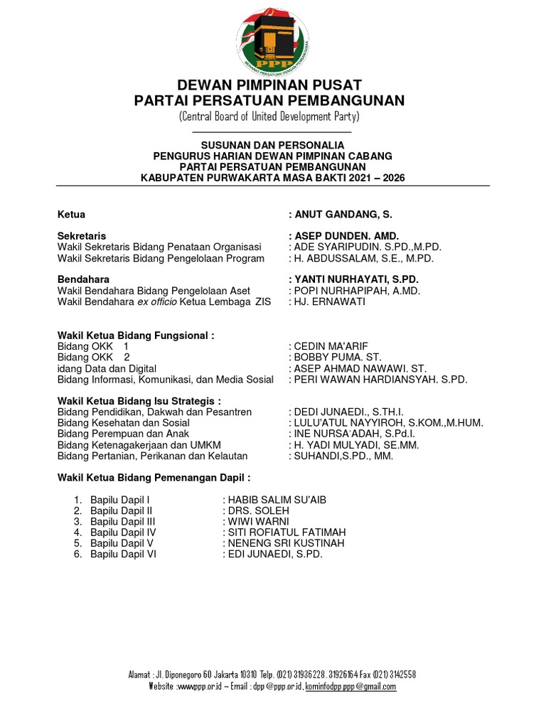 Draft Susunan Pengurus | PDF