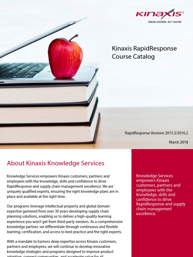 Kinaxis RapidResponse Training Catalog | PDF | Analytics | Inventory