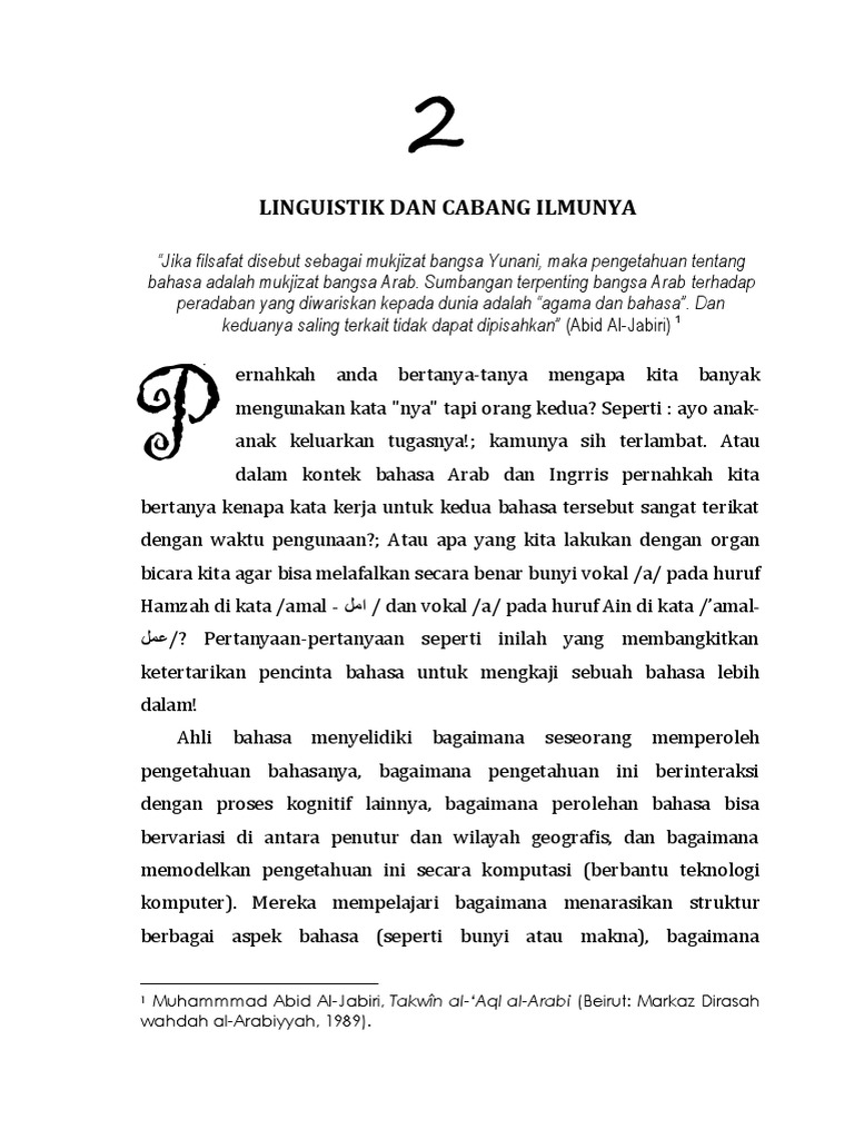 Linguistik Dan Cabang Ilmunya | PDF