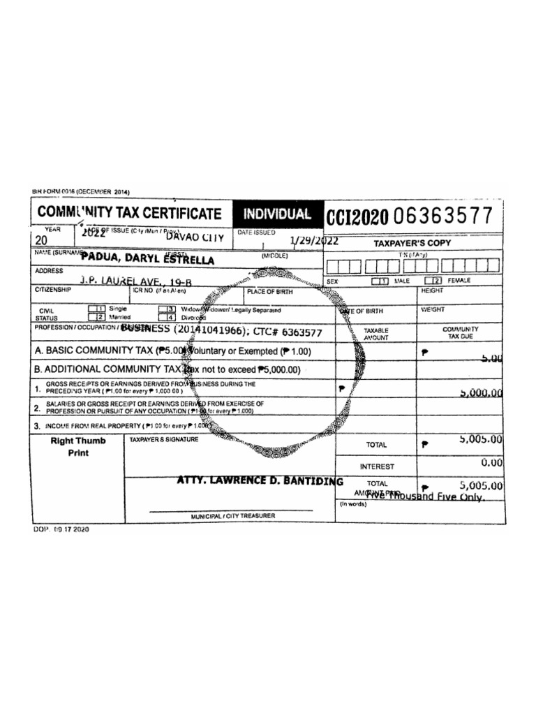 Bir Form 0016 December. 2014 | PDF