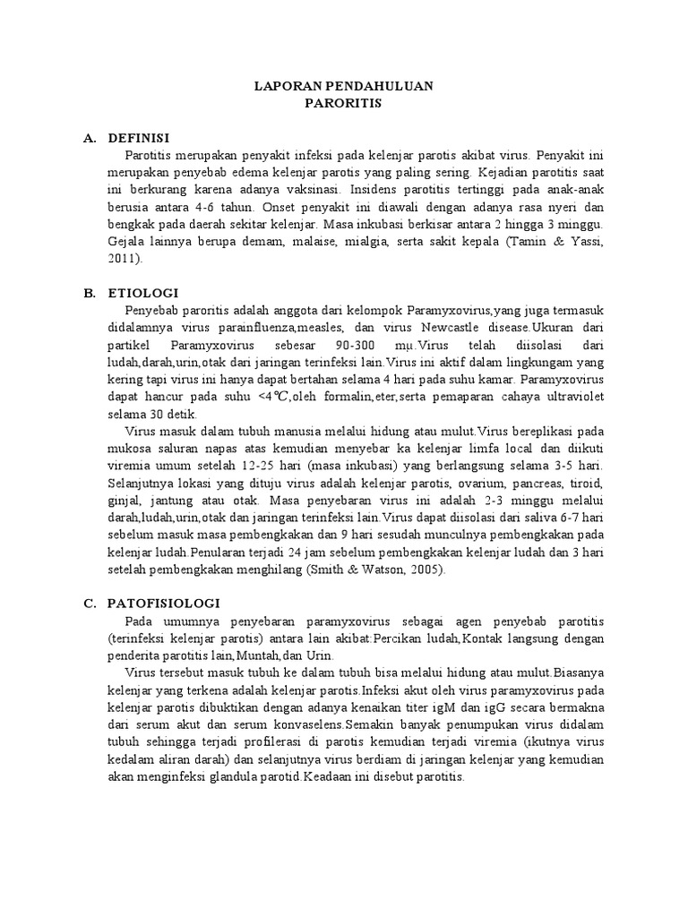 LP Parotitis (Zainatul) | PDF