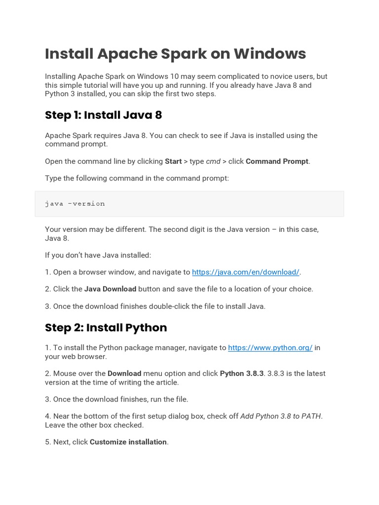 Installation Et Configuration de Spark | PDF | Java (Programming Language) | Command Line Interface