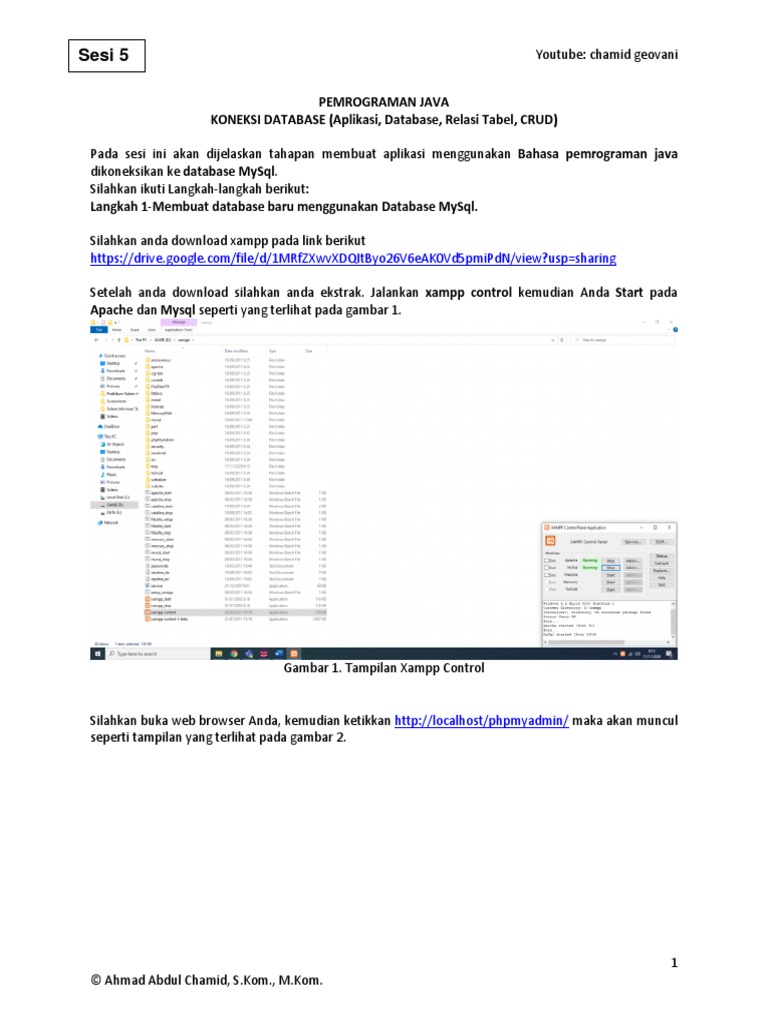 Pemrograman Java-Koneksi Database (Aplikasi, Database, Relasi Tabel, Crud) | PDF