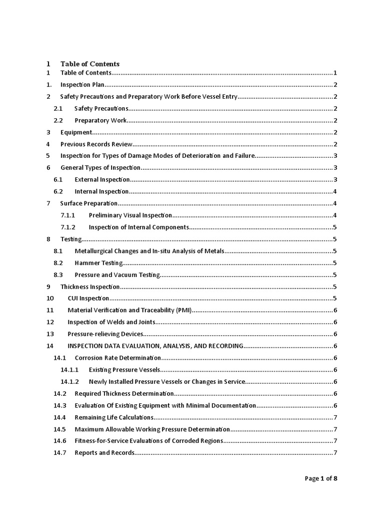 Equipment Inspection Guideline For Pressure vessel-API 510 | PDF ...