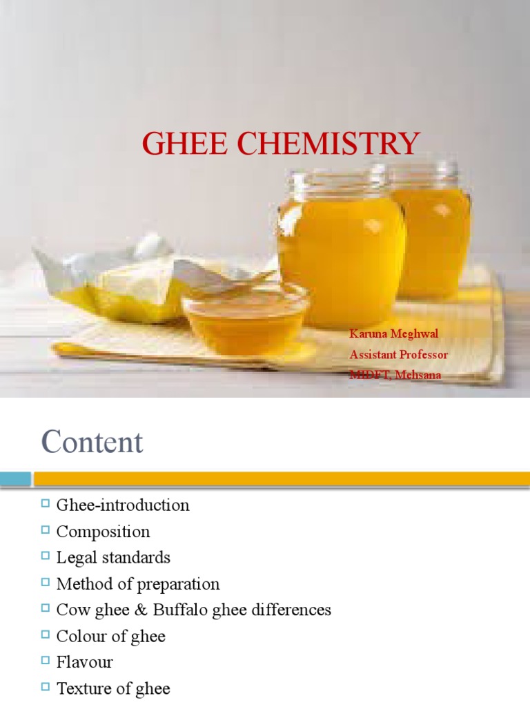 Ghee Chemistry | PDF | Antioxidant | Radical (Chemistry)