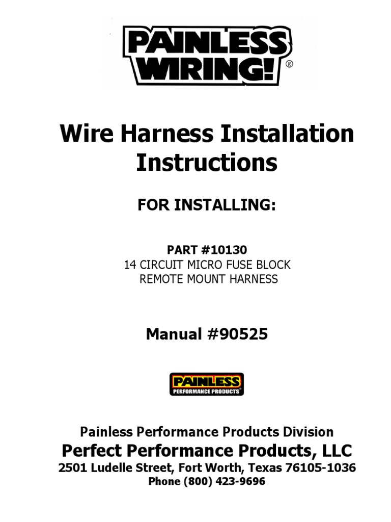 Wire Harness Installation Instructions: For Installing | PDF ...