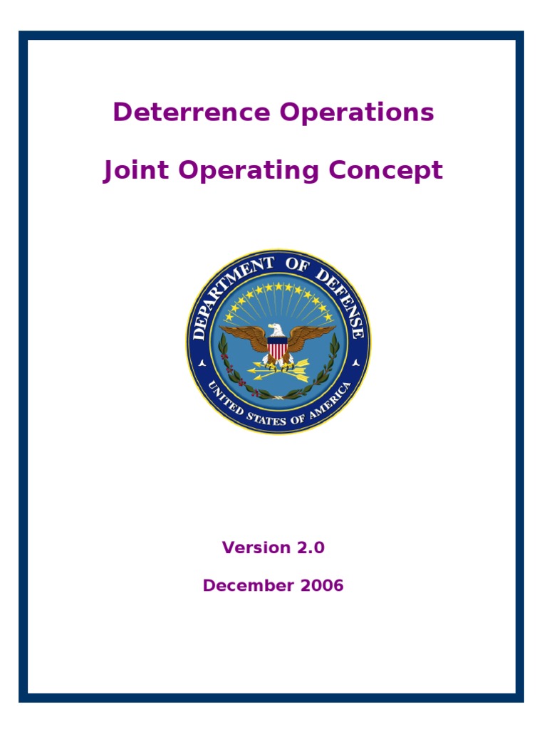 Manual Joint Operation Concept | PDF | Deterrence Theory | Crime & Violence