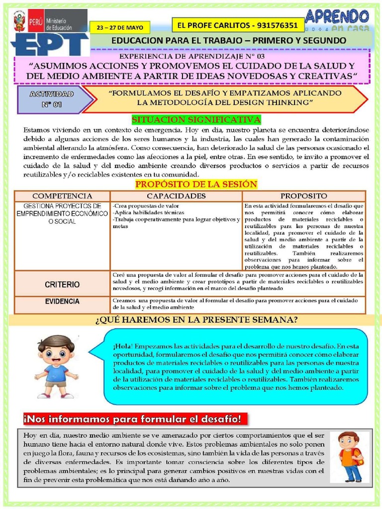 EPT 1° y 2° Actv. 01 - EDA 3 | PDF