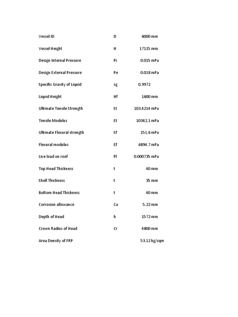 FRP Vessel Calc Asme RTP 1 | PDF | Pascal (Unit) | Elasticity (Physics)