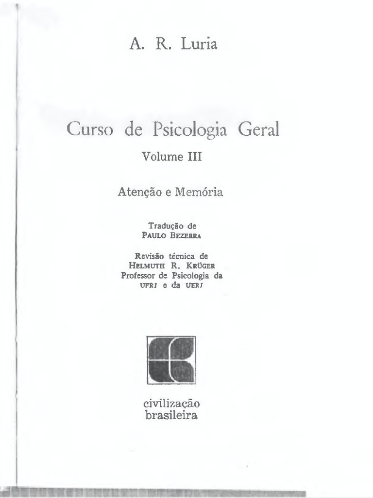 Curso de Psicologia Geral Vol - III - Atenção e Memória (Alexander ...
