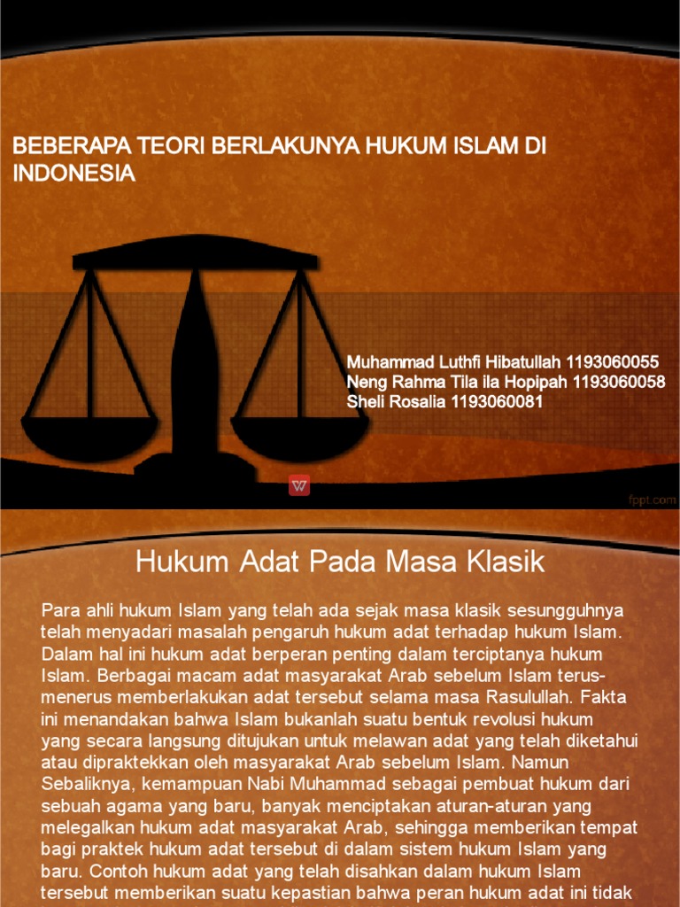 Teori Hukum Islam dan Adat di Indonesia | PDF | Politik