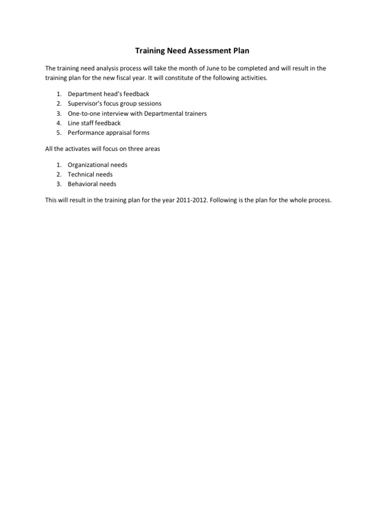 TNA Process Overview | PDF | Career & Growth | Business