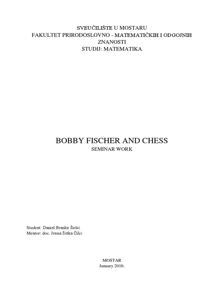 Bobby Fischer | PDF | Chess Openings | World Chess Championships