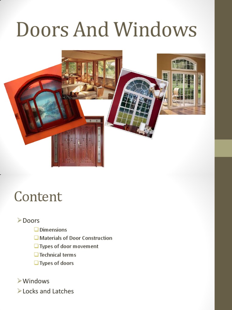 Doors and Windows | PDF | Window | Door