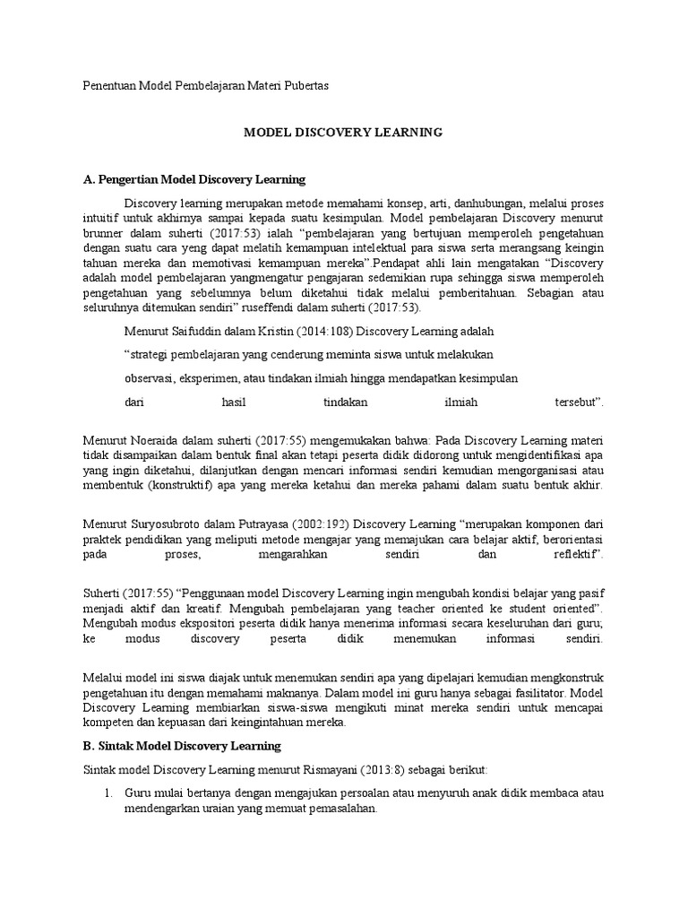 Penentuan Model Pembelajaran Materi Pubertas | PDF | Karier & Perkembangan | Pengembangan Diri