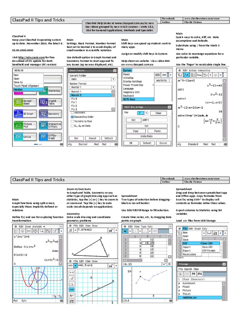 Classpad Ii Tips and Tricks: Downloads Author Charlie Watson | Download ...
