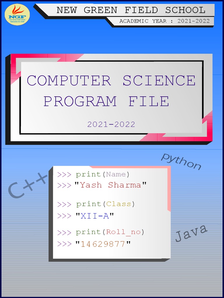 Yash Sharma XII-A 42, Program File (DEAD) | PDF | Network Topology ...