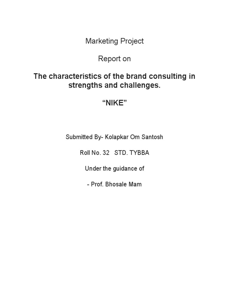 Marketing Project NIKE | PDF | Nike | Brand